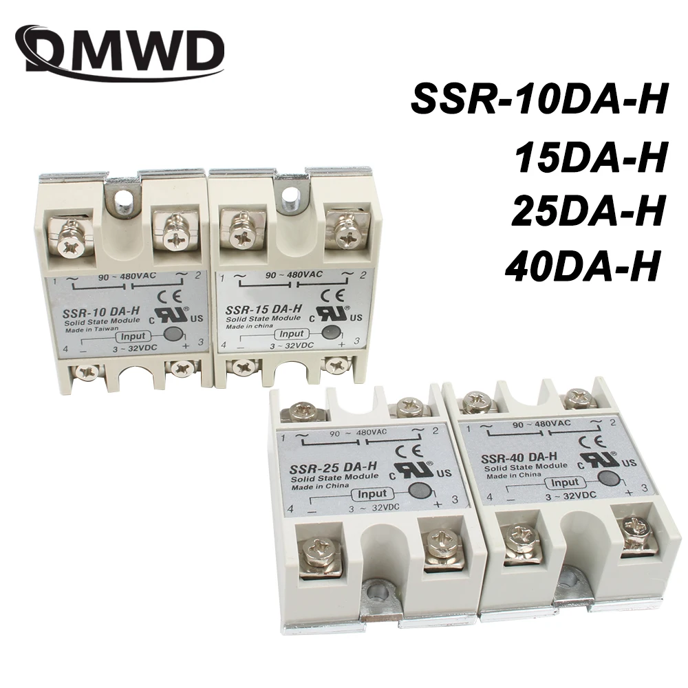 Solid State Relay Ssr-10da-h 10a Actually 3-32v Dc To 90-480v Ac Ssr ...