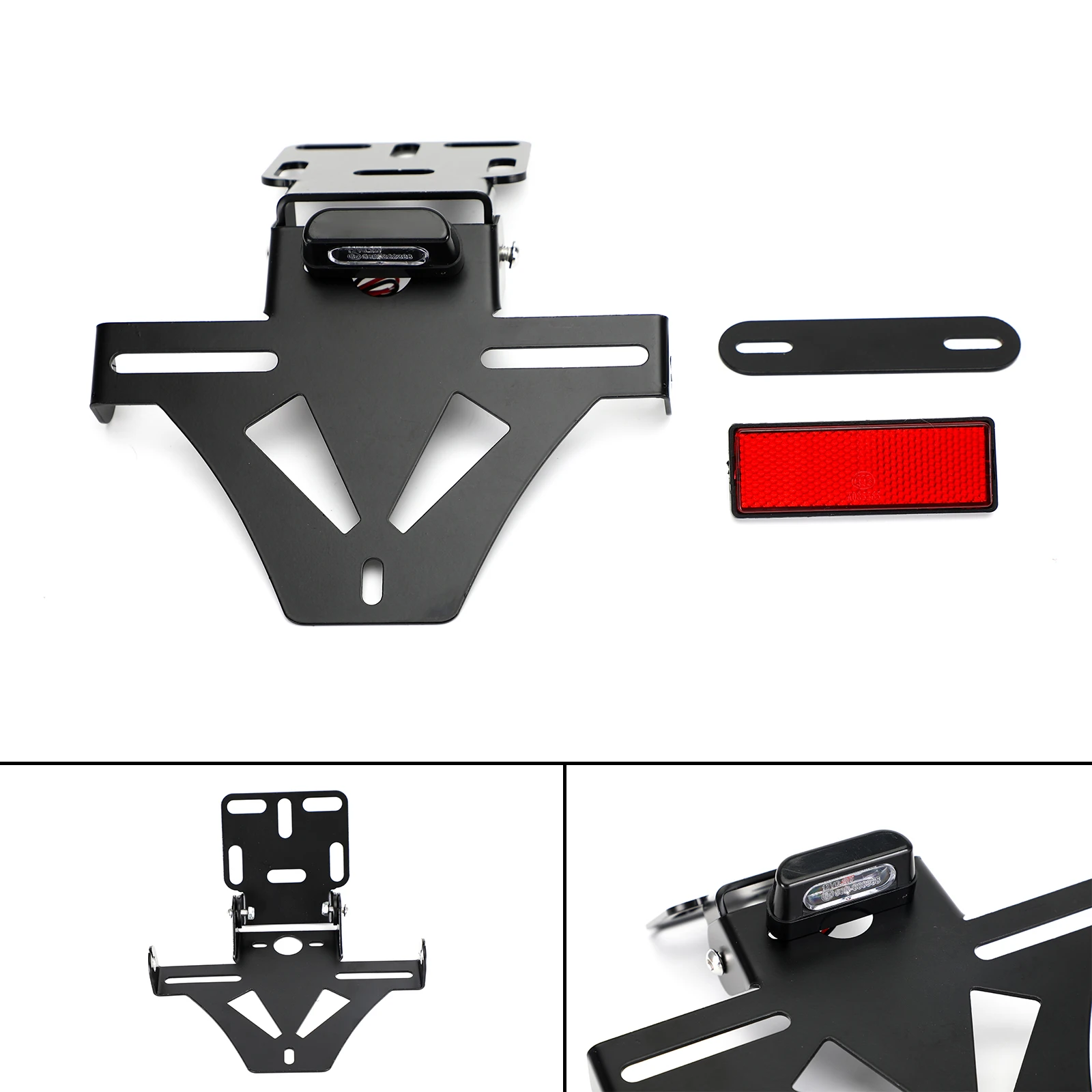 Areyourshop Universal Motorcycle Adjustable Angle License Number Plate ...