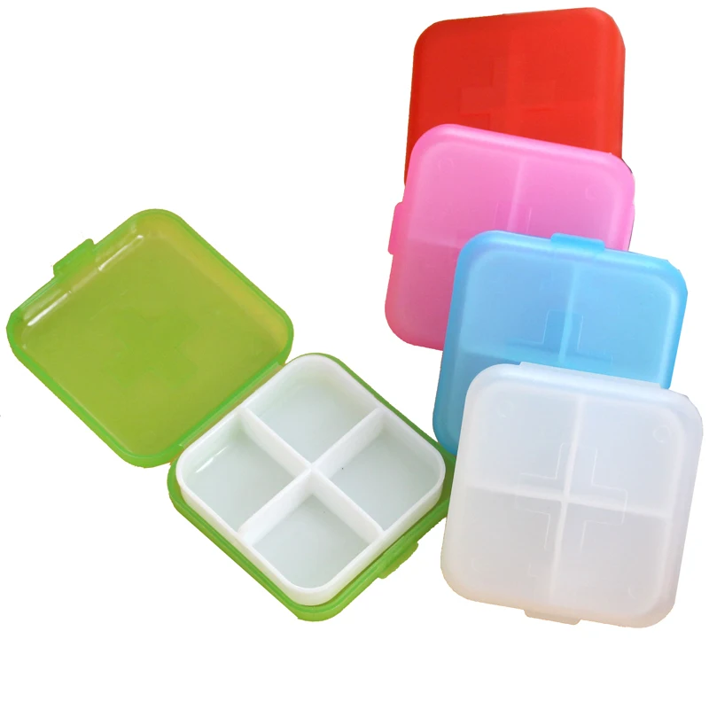 4-Slots-Medicine-Case-Organizer-Container-Plastic-Pill-Drug-Boxes ...
