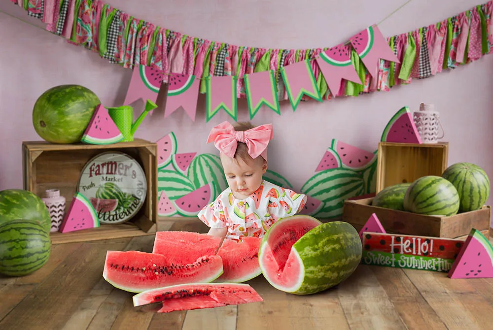 Mocsicka Summer Watermelon Stand Cake Smash Photography Backdrops ...