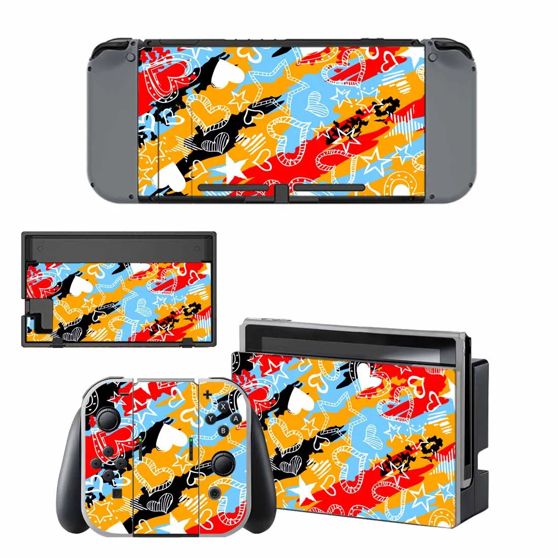 Nintendo Switch Skin Sticker Vinyl Decal Set for Console Joy-Con Dock ...