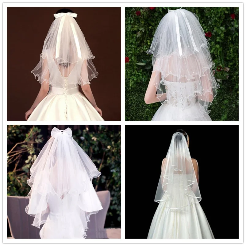 Bridal Veil with Bow Pearl Diamond Bride To Be Gift Bachelorette Party ...