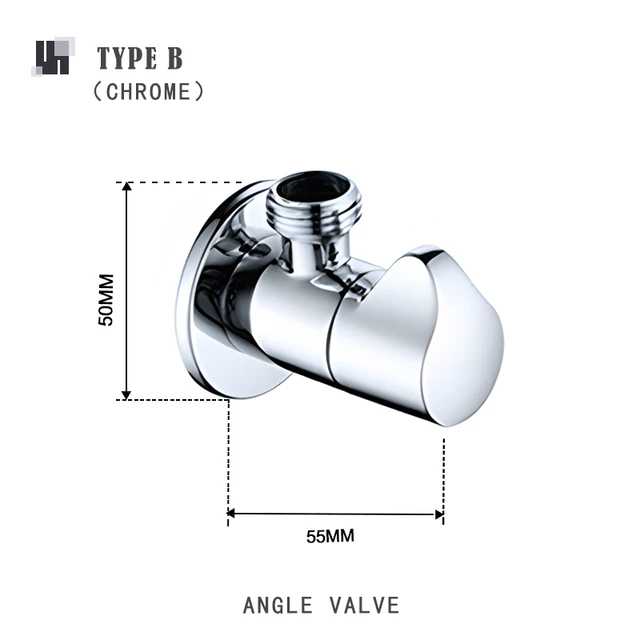 Brass Angle Valve Chrome Black Rose Gold Inlet Valve Bathroom Single ...