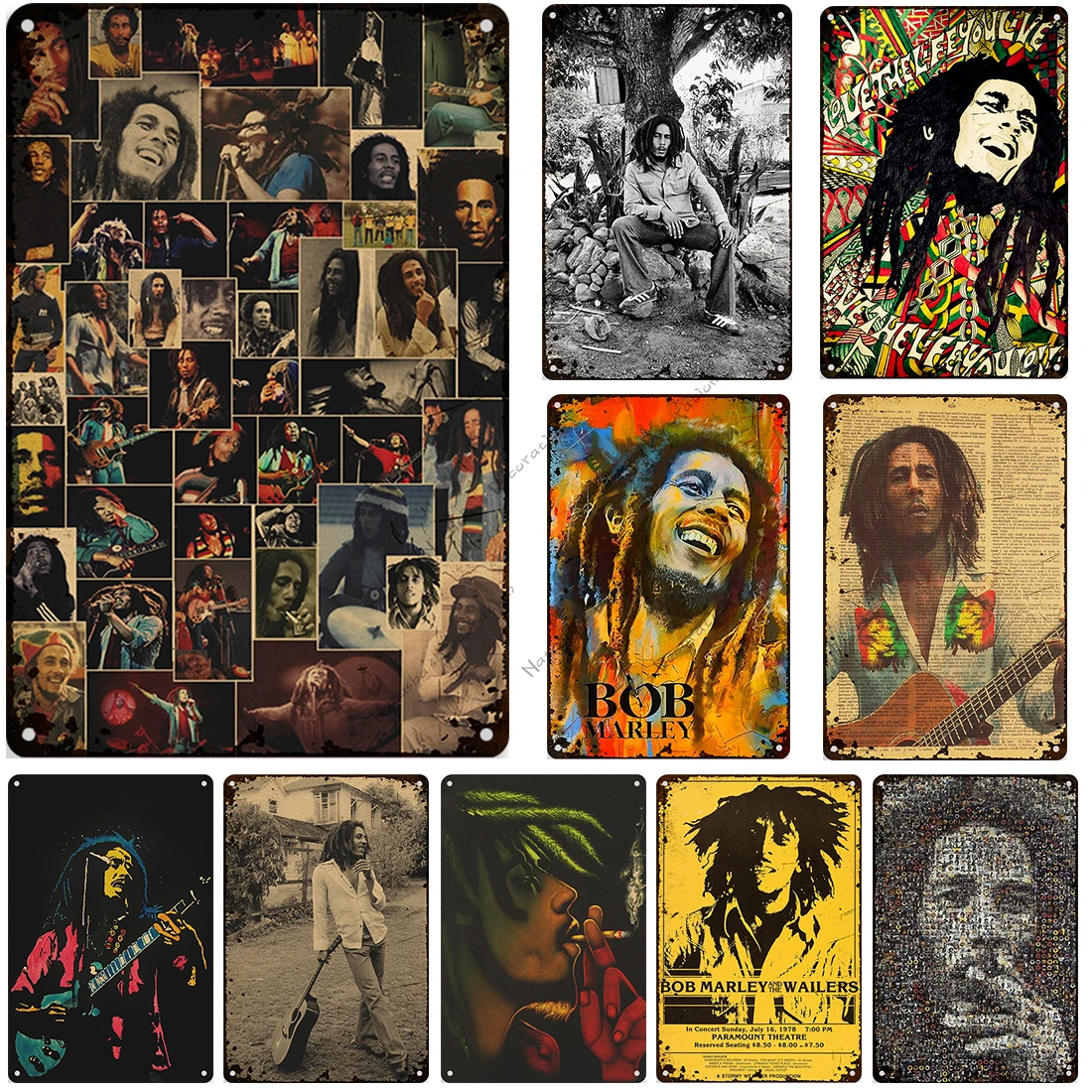 Rusty-Bob-Marley-Metal-Poster-Sign-Reggae-Singer-Metal-Tin-Sign-Vintage ...