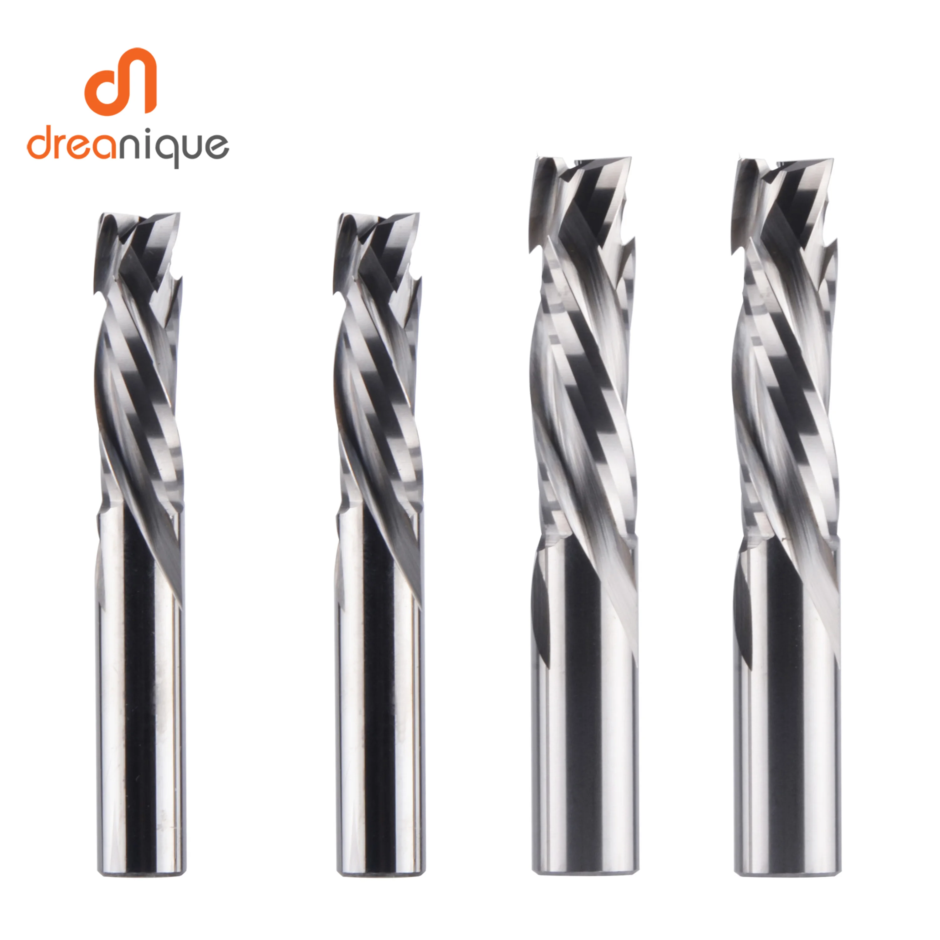 Dreanique Fresa de compresión para carpintería, herramienta CNC en espiral de 3 flautas, fresa ...
