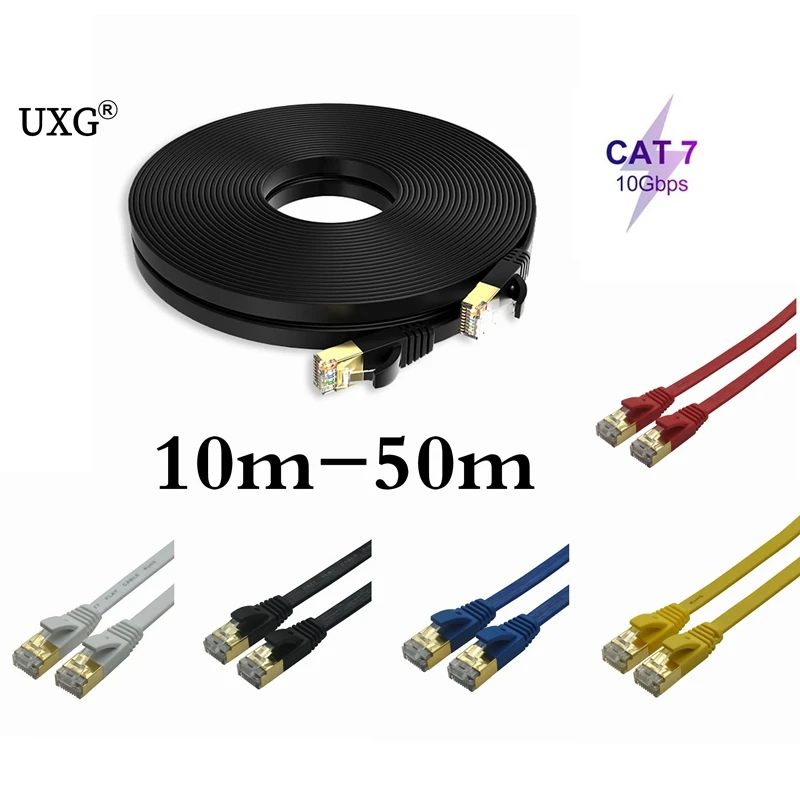 10Gbps-Cat7-long-cable-10M-15M-20m-25M-30M-40M-50cm-CAT7-Flat-STP ...