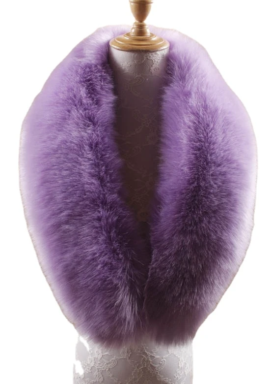 Fake Fox Fur Collar Scarf Super Fluffy Thick Luxury Fur Scarves Purple ...