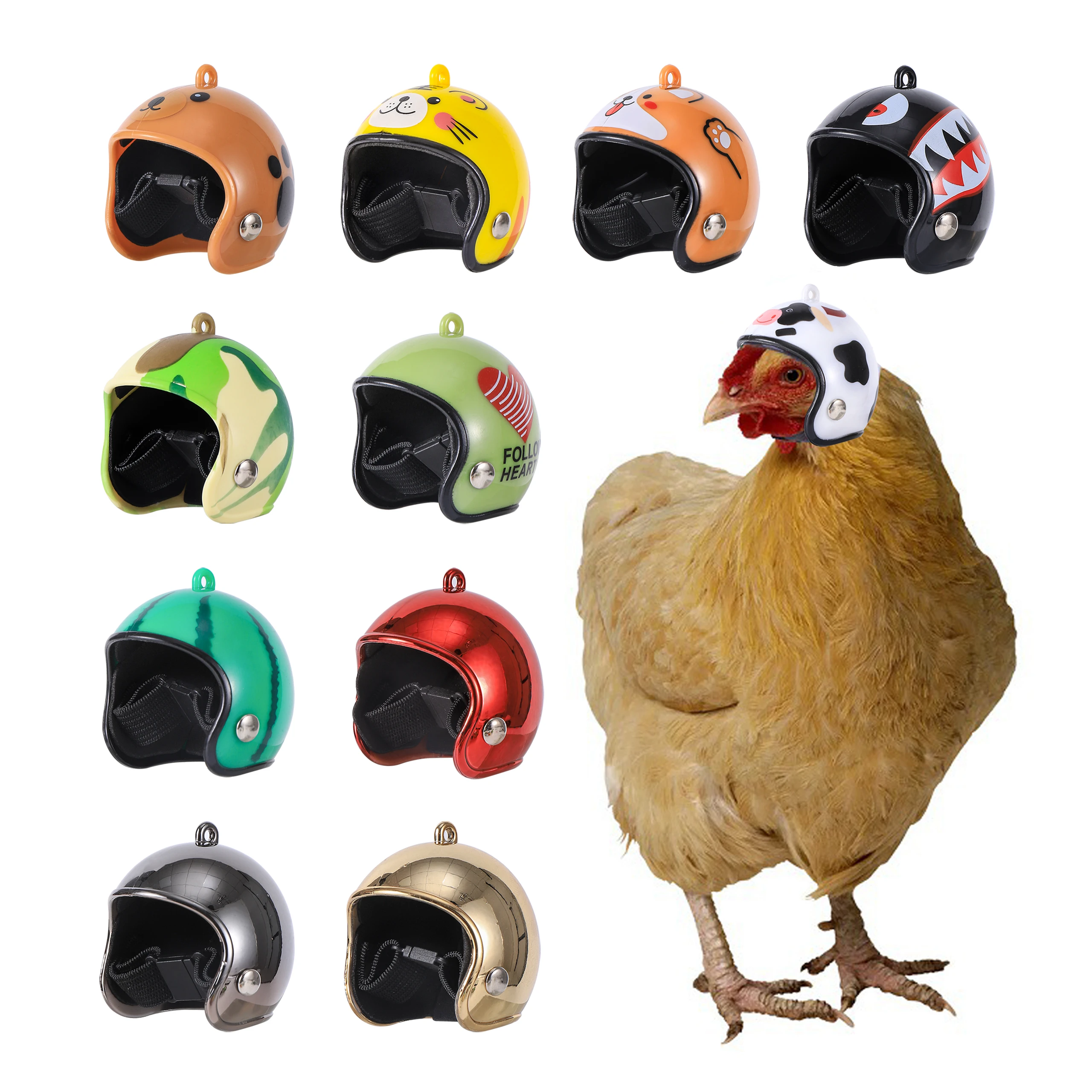 1pc Chicken Helmet Small Pet Hard Hat Bird Quail Pigeon Hat Headgear ...