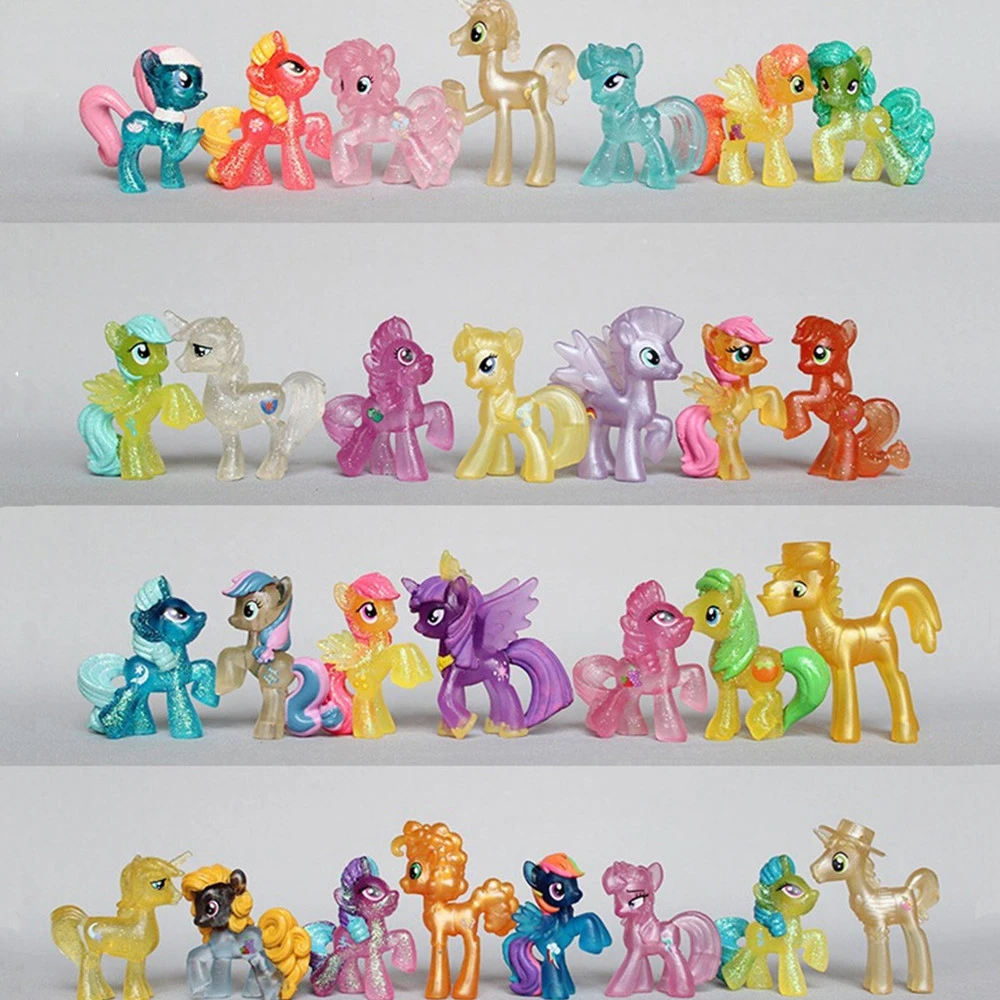 Little Horse Crystal Empire Rainbow Collection Glitter Sparkle Ponies figures dolls for Girl ...