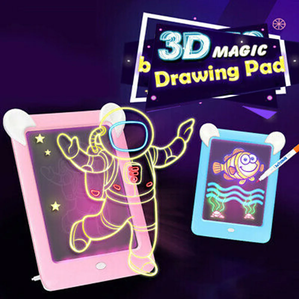 3d Magic Drawing Pad Light Effects Puzzle Board 3d Sketchpad Tablet ...