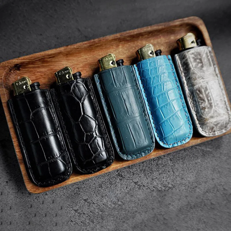 Handmade Crocodile Pattern Leather Lighter Case For Mini Cricket ...