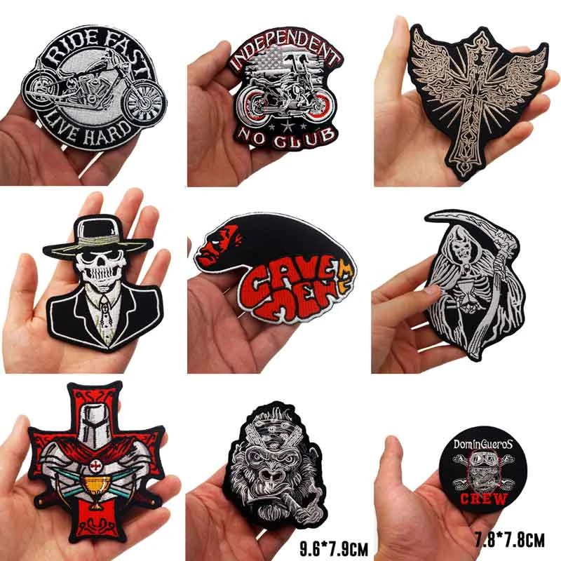 Independent No Club Motorcycle Embroidered Punk Biker Patches Clothes ...
