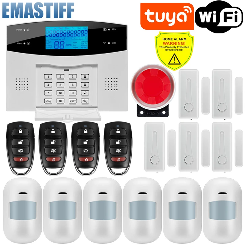 Wireless Wifi Gsm Home Security Alarm System For Tuya Smart Life App ...