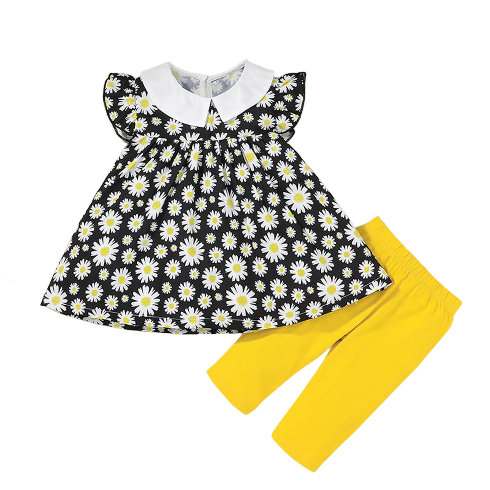 Girls Casual Two piece Clothes Set, Floral Printed Pattern Ruffled ...