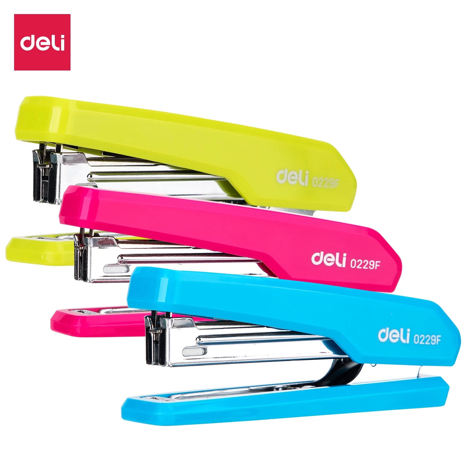 DELI-Stapler-desk-set-10-staples-durable-paper-stapling-fashion-color ...