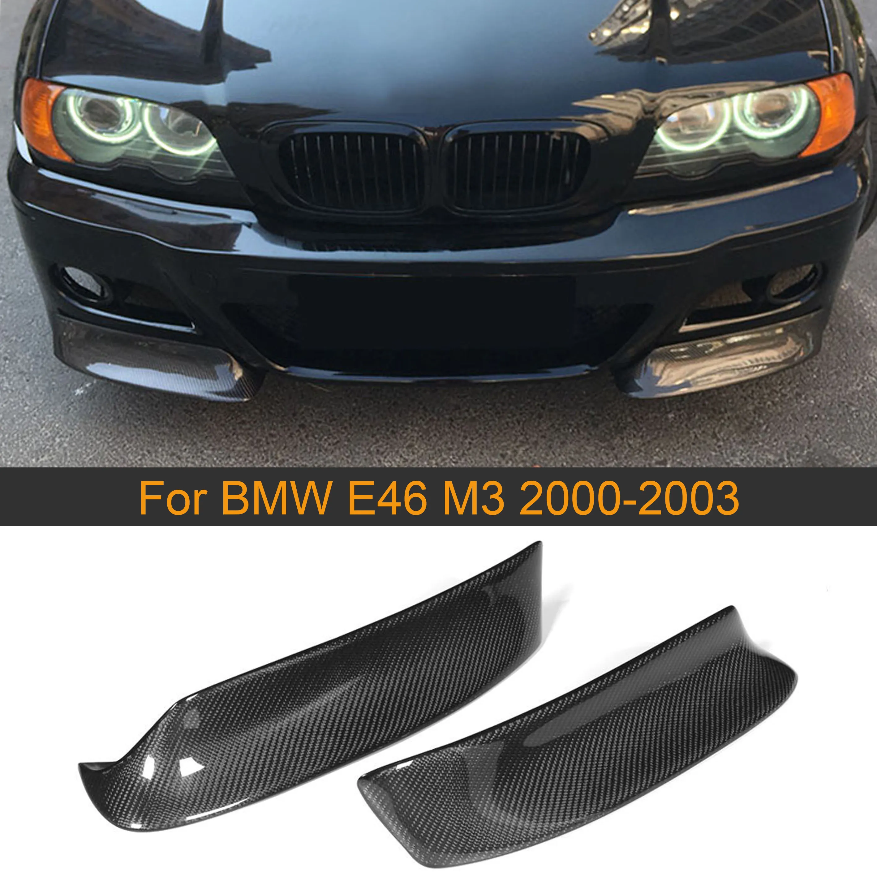 Carbon Fiber Car Front Bumper Splitter Lip for BMW 3 Series E46 M3 2000 ...