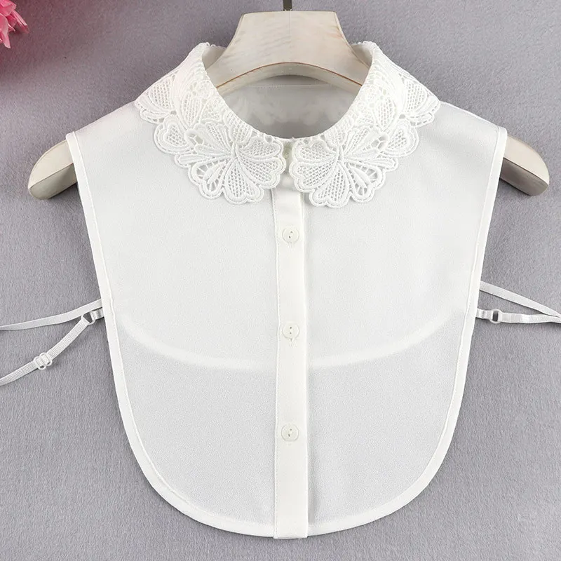 Fashion Chiffon White Fake Collar for Women Female Shirt False Collar ...