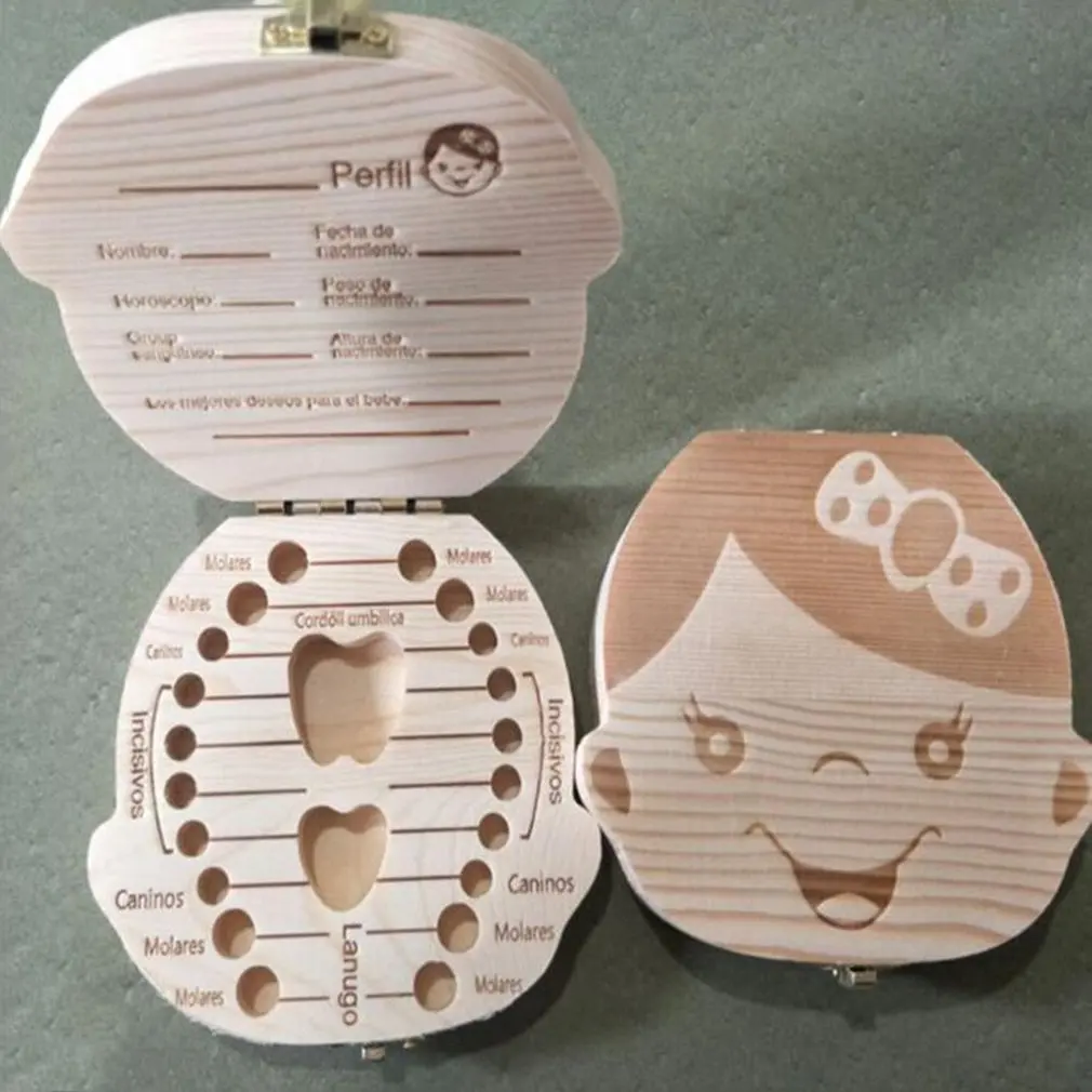 Wooden Baby Kids Tooth Storage Box - NZshopsmart