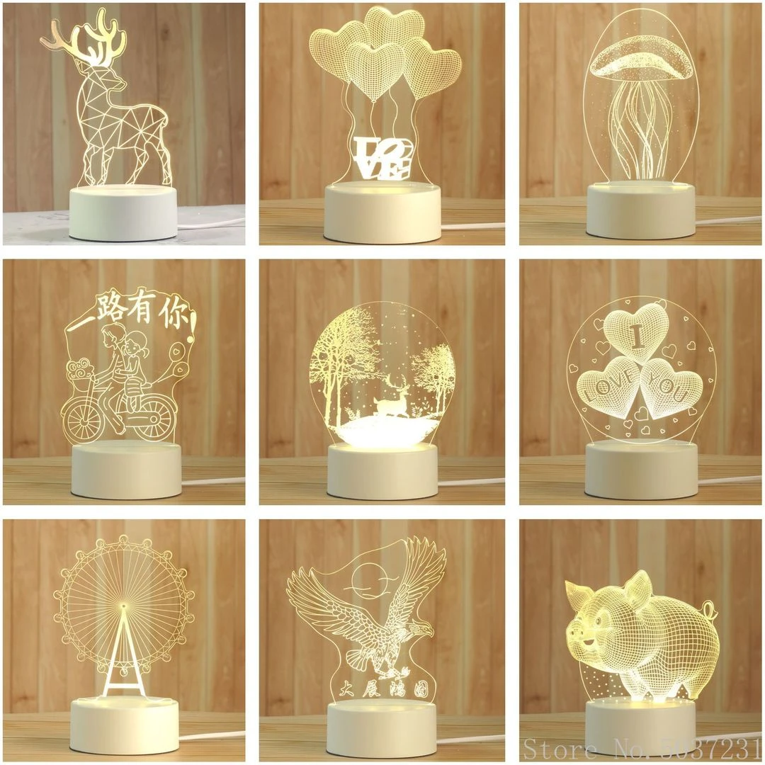 Creative 3d Night Lamp Acrylic Desktop Nightlight Boys And Girls ...