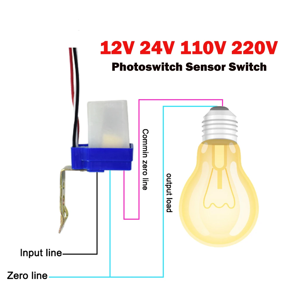 Light-Sensor-Switch-Automatic-Auto-On-Off-Photocell-Street-Light-Switch ...