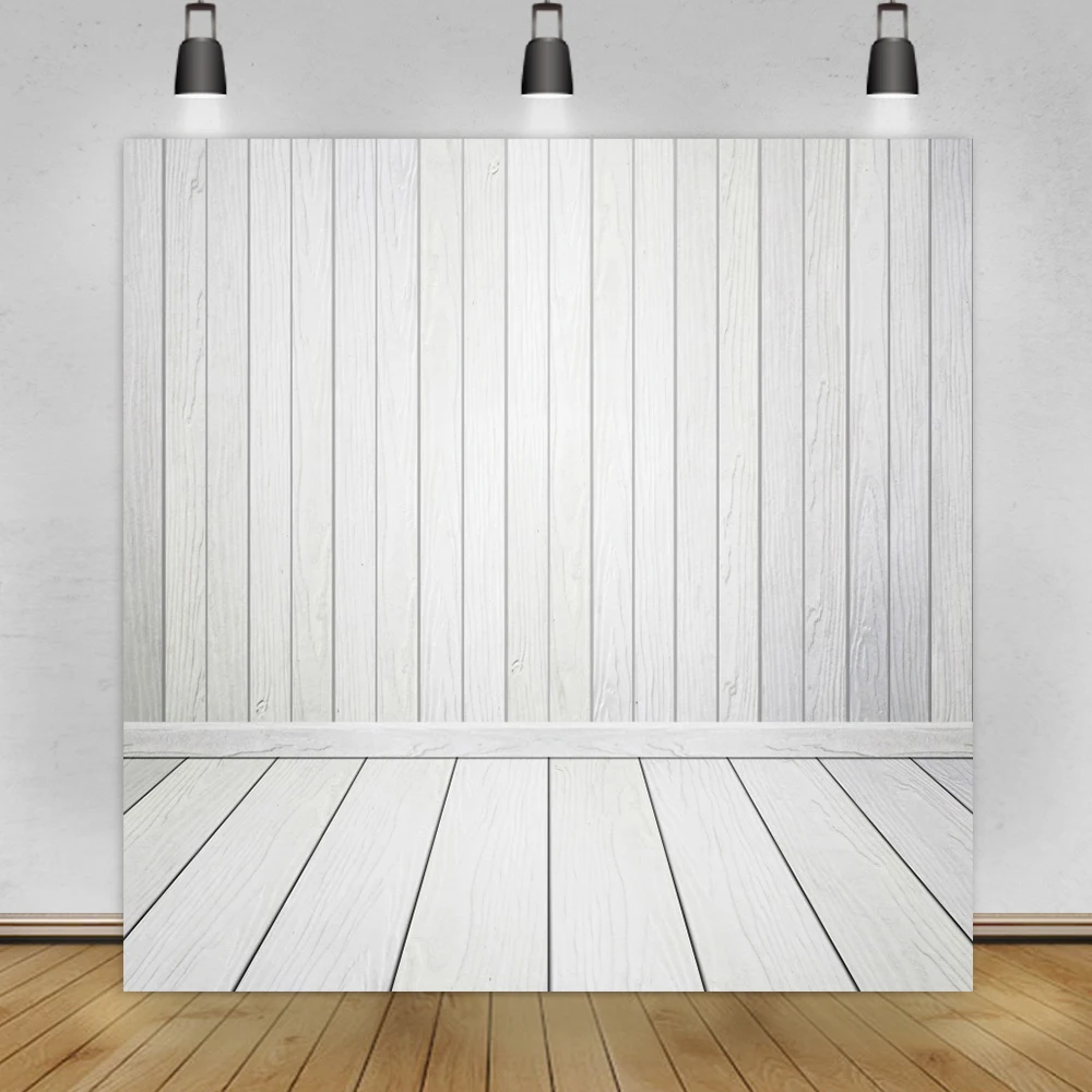 White Wood Floor Background