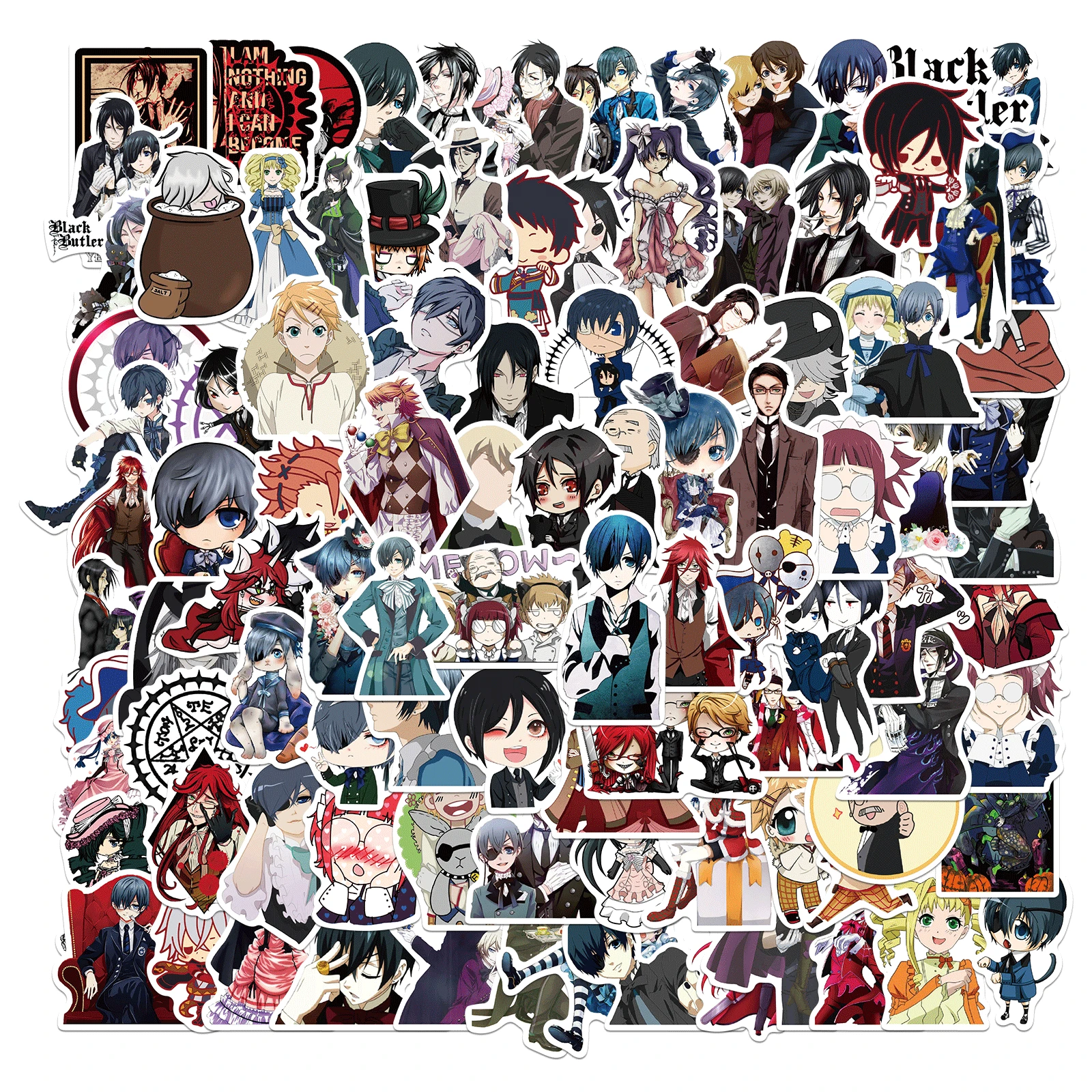 50-100PCS-Black-Butler-Sticker-Pack-for-Children-Gift-Cartoon-Anime ...