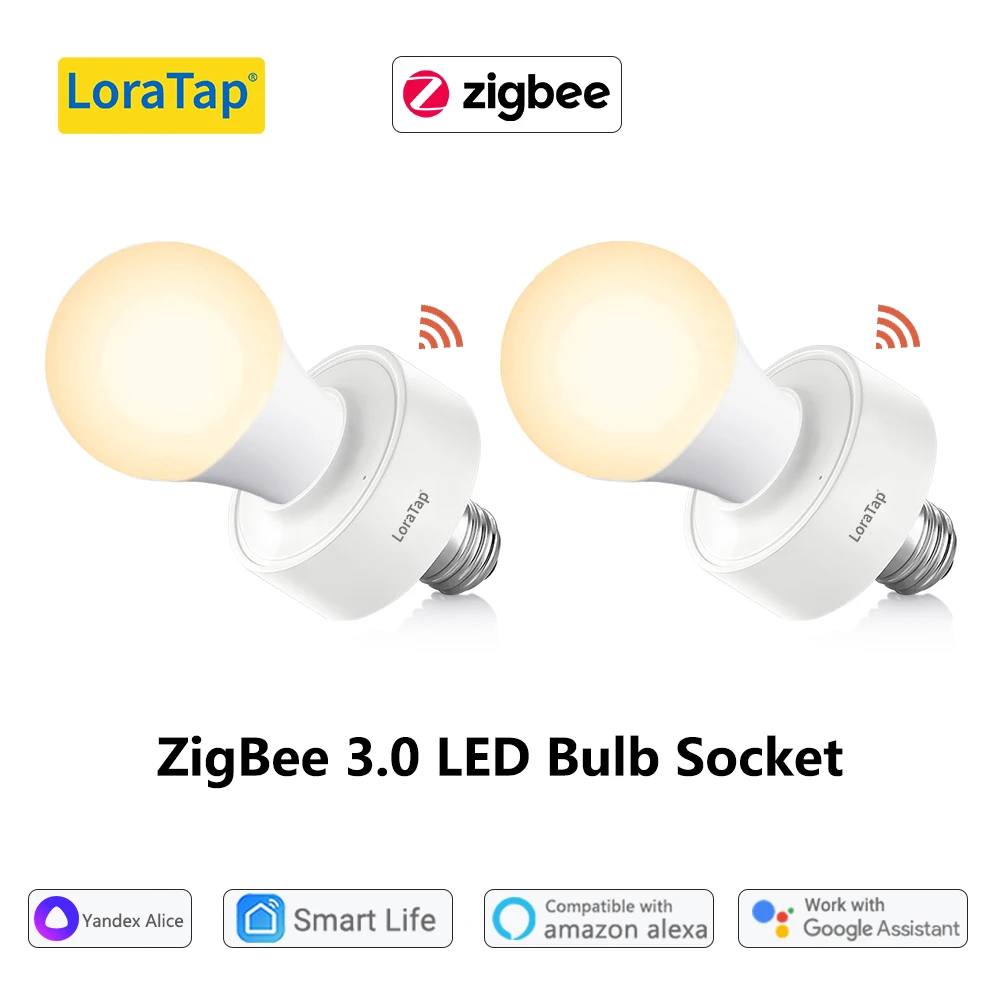 Loratap Tuya Smart Zigbee 3.0 Led Bulb Socket Lamp Adapter Holder E27 ...