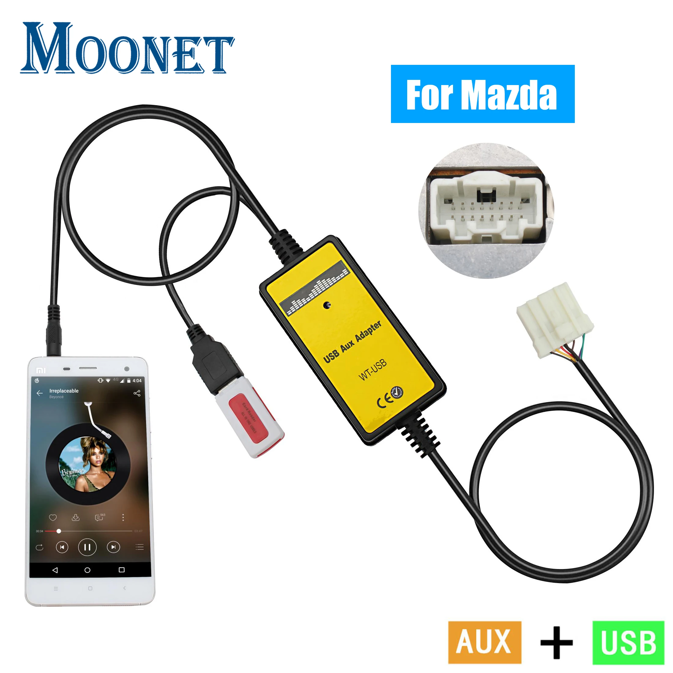 Moonet-catu-CD-adaptor-USB-AUX-Input-MP3-Audio-mobil-untuk-Mazda-3-5-6 ...
