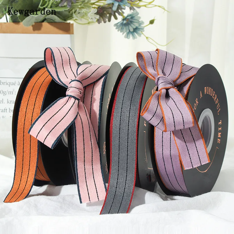 Kewgarden Stripe Ribbon 1" 25mm Handmade Tape Diy Hair Bowknot ...