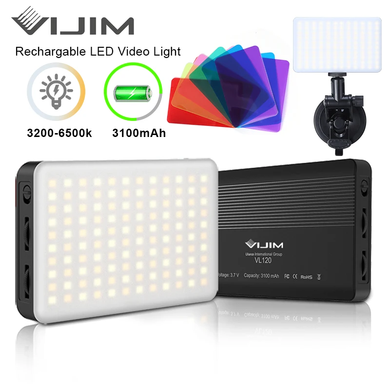 VIJIM-VL120-3200K-6500K-Zoom-LED-Video-Light-Adjustable-Portable-Fill ...