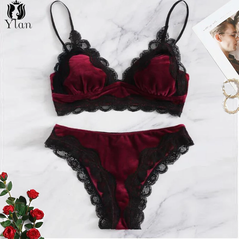 숙 녀 란제리 세트 꽃 레이스 하네스 란제리 섹시 한 여성 속옷 투명 브래지어 팬티 2 조각 세트 블랙 레이스 란제리브라