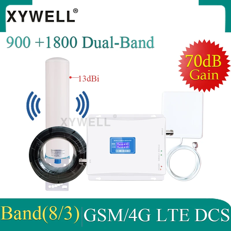 Amplificador de señal móvil de doble banda, repetidor gsm 2G, 3g, 4g ...