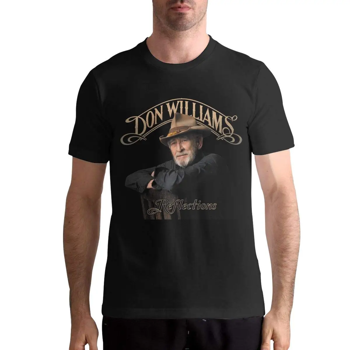 Man Don Williams Reflections Fashion Tee Music Band T Shirt Black ...