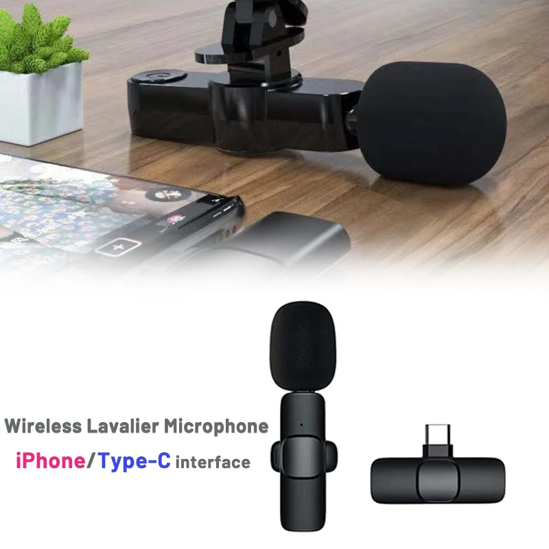 Wireless Lavalier Microphone Portable Audio Video Recording Mic For ...