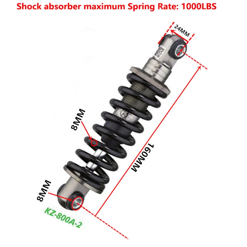 Bicycle 160MM spring shock absorber folding bike mountain bike spring ...