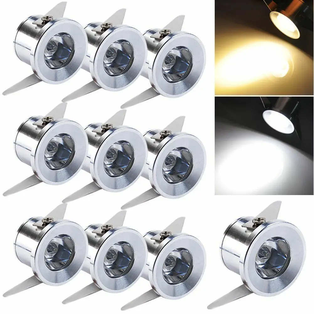 10pcs-LED-Recessed-Cabinet-mini-Spot-light-1W-Mini-downlight-Include ...