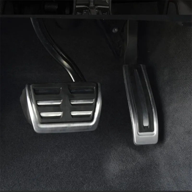 Stainless-Steel-Gas-Accelerator-Fuel-Brake-Pedals-AT-Plate-Pad-For-Audi ...