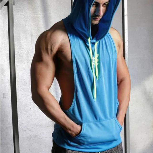Mens Gym Hooded Stringers - Men's Fitness Apparel, Men's Workout Tank ...