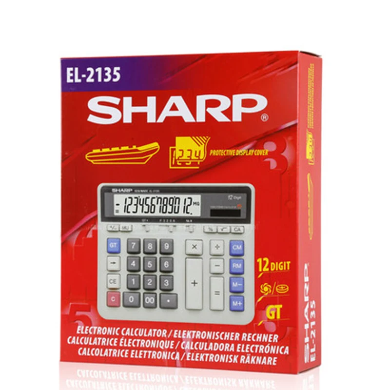 Sharp EL-2135 Computer Large Button Calculator Bank Financial Accounting Special Large Desktop ...