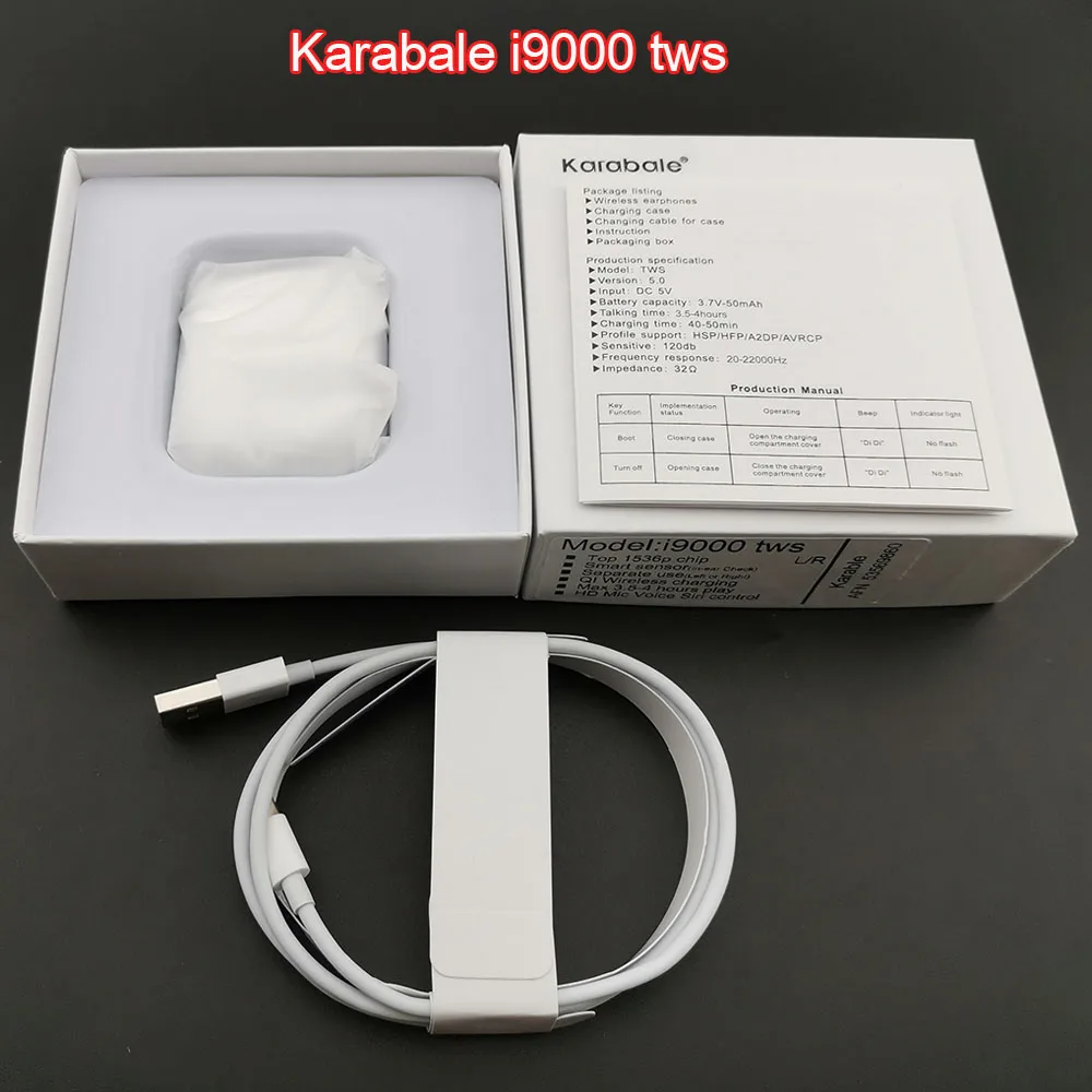 I9000 TWS Смарт Сенсор Беспроводной Bluetooth наушники 8D стерео Бас ...