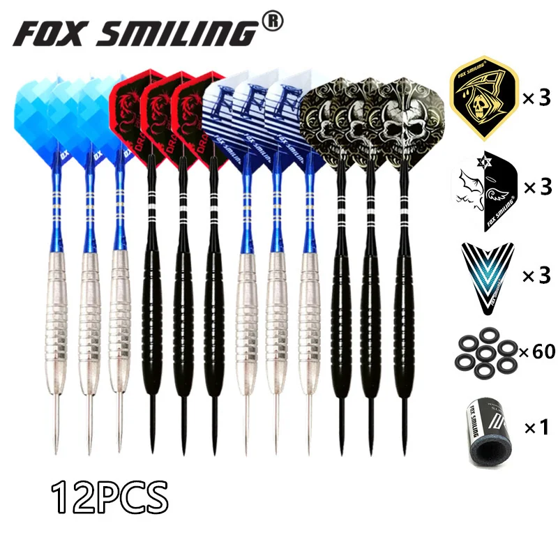 Fox Smiling 12PCS 18/22/23g Steel Tip Dartpilar med aluminiumnylonskaft ...