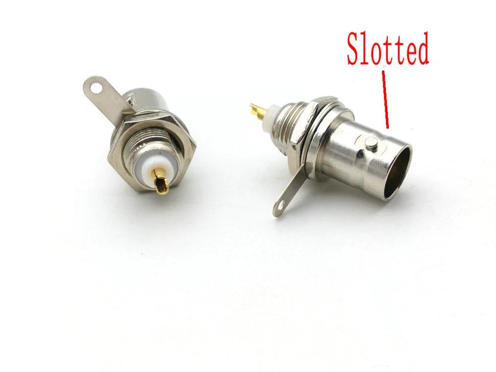 100PCS BNC Female Slotted Connector Chassis Panel Mount Monitor ...
