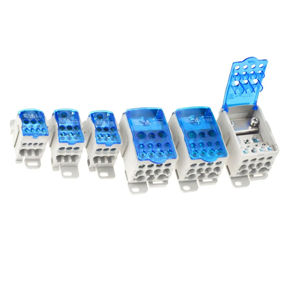 UKK80A 125A 160A 250A 400A 500A Terminal Block 1 in many Out Din Rail ...