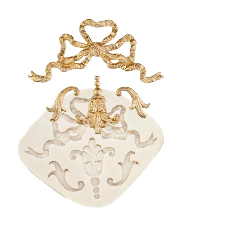 DIY Baroque Scroll Silicone Molds Fondant Bow Cake Decorating Tools ...