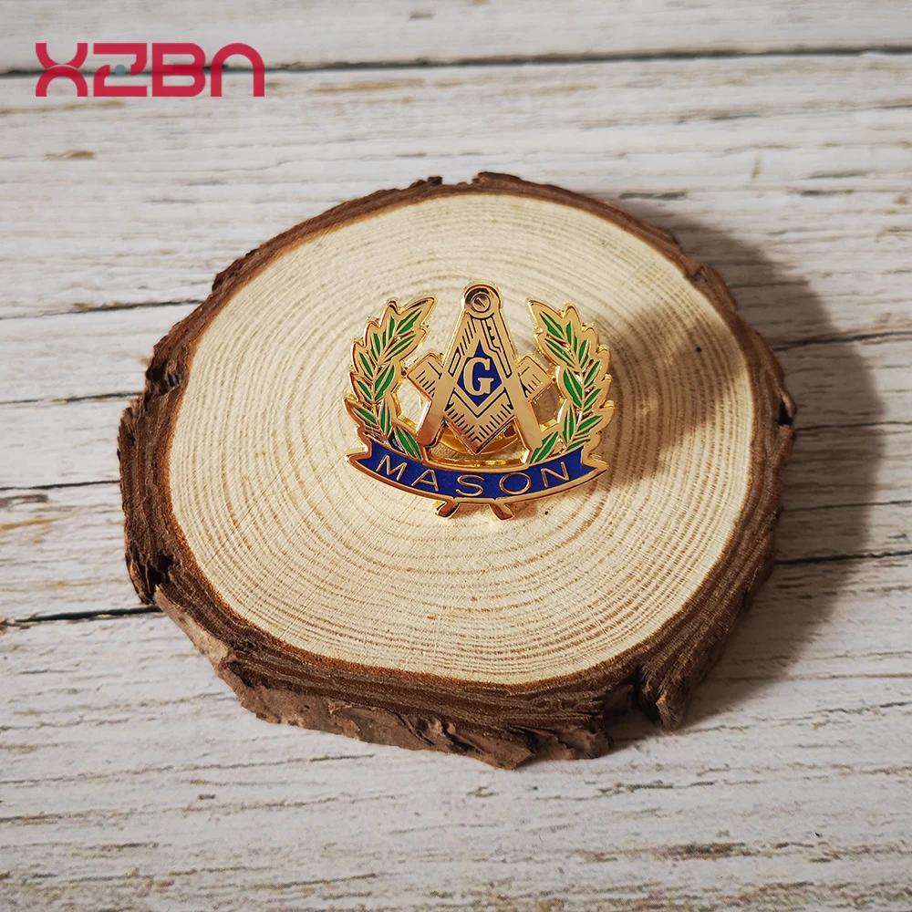 Masonic Lapel Pins Badge Mason Freemason Olive Branch Peace Symbol ...