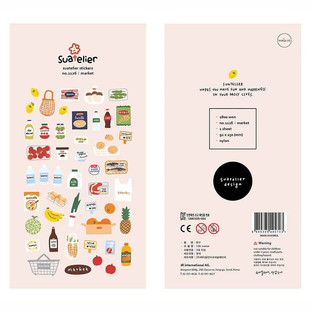 Korean Import Suatelier Supermarket Mini Pattern Stickers Scrapbooking ...
