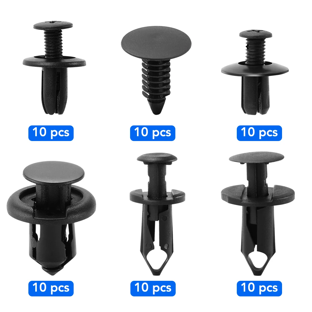 6 Size 60Pcs Auto Fastener Clips Car Accessories for mazda BM BN MX-3 ...