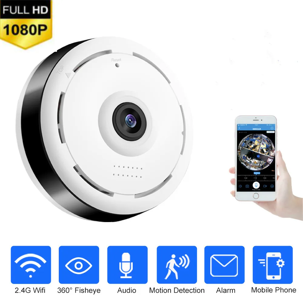 1080P WIFI Camera 360 Degree Panoramic Fisheye HD MINI Wireless IP ...