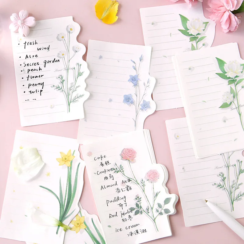 30 sheets Distant Psalm Series flower Memo Pad Cute Message Notes ...
