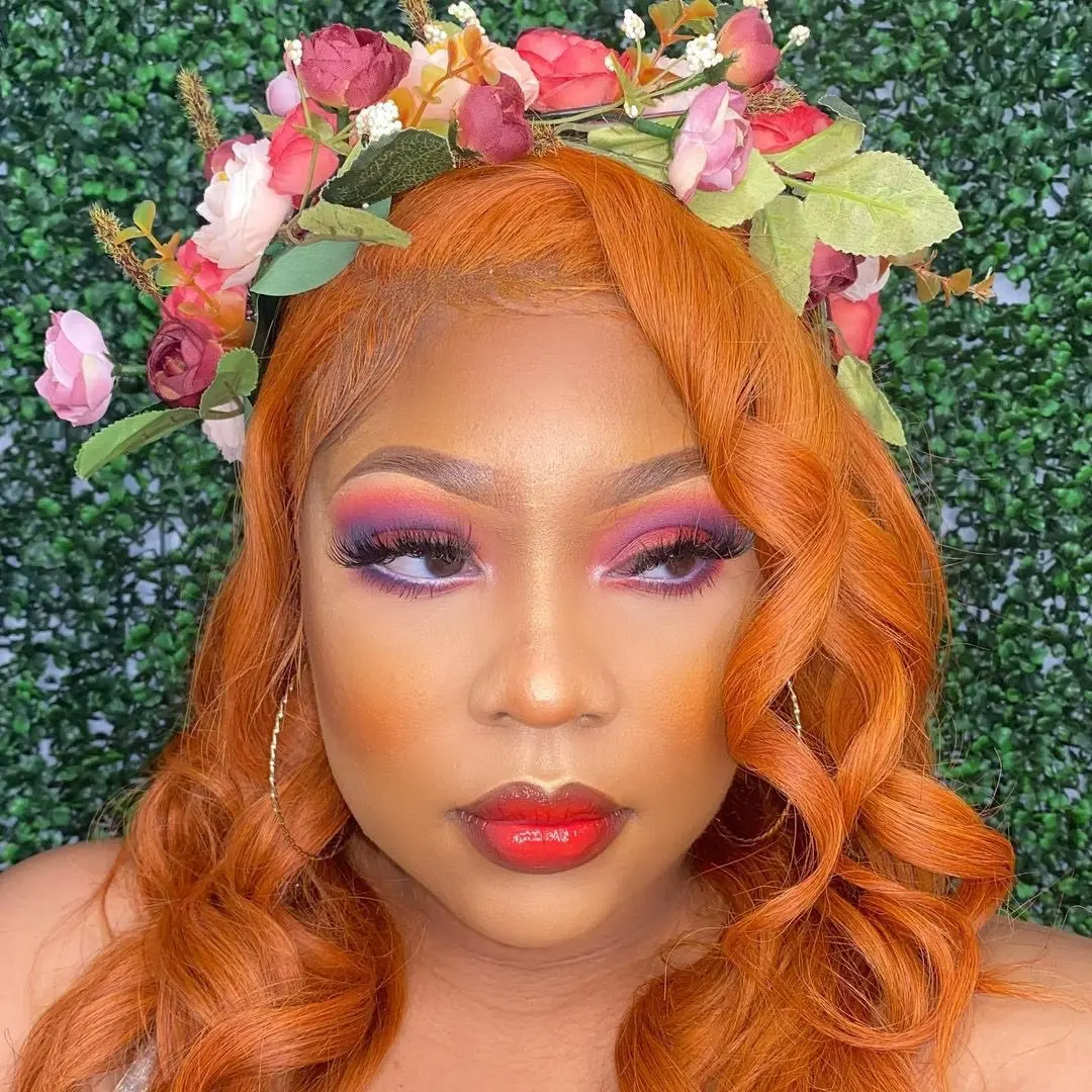 Ginger Lace Wig 13x4 HD Lace Front Wigs 180% Density Body Wave Human H ...